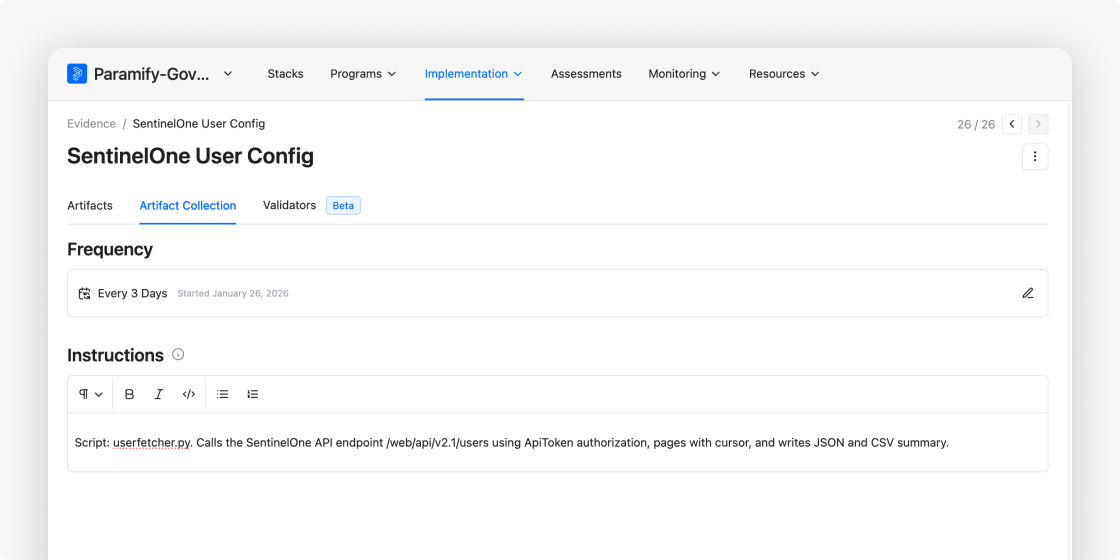 1.65.0 (January 26, 2026) – Paramify
